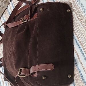 Sundance | Bags | Sundance Brown Suede Leather Backpack With Stud ...